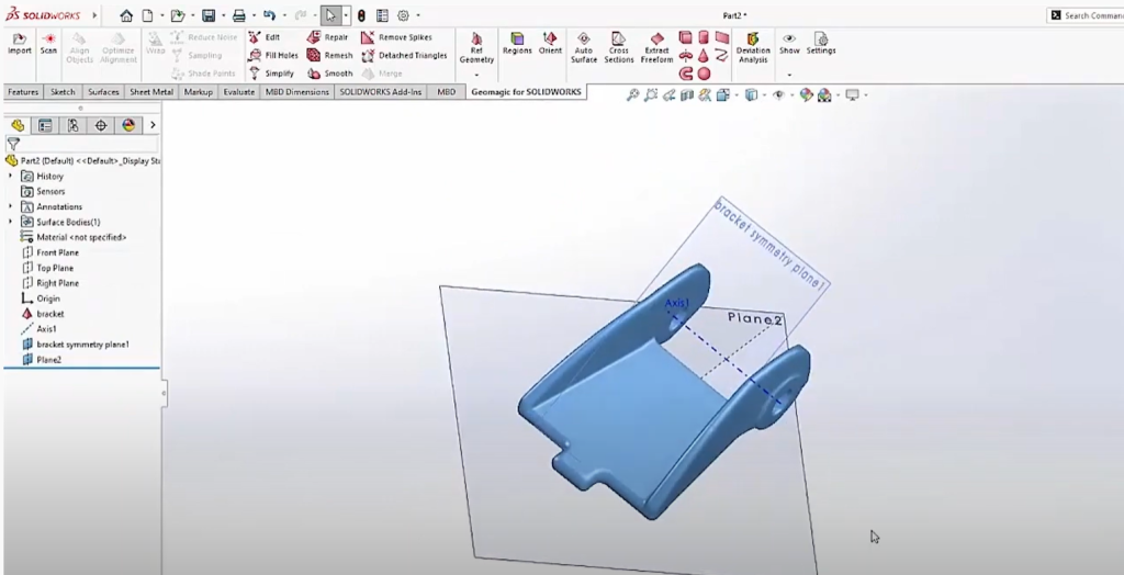 How to Reorient a 3D Scan Coordinate System in Geomagic for SOLIDWORKS